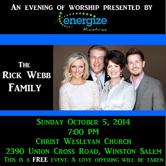 The Rick Webb Family “In Concert” Tomorrow night Sunday Oct 5th ...
